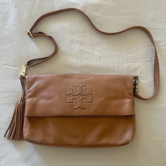 Tory Burch | Bags | Tory Burch Thea Foldover Crossbody Bag In Royal Tan ...